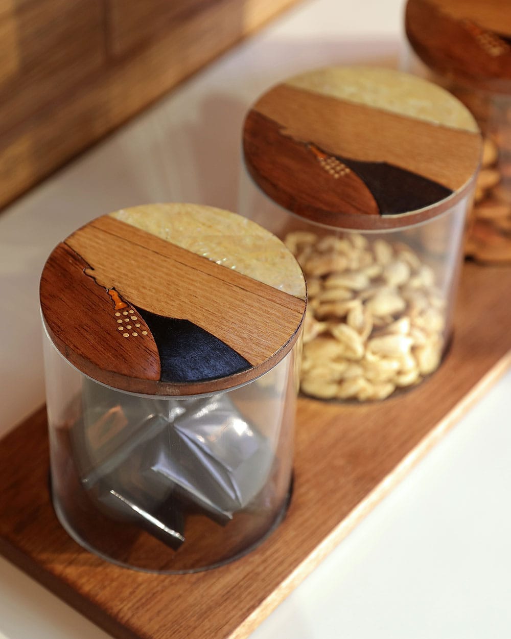 Duo Wooden Container with Tray – Amina Gallery
